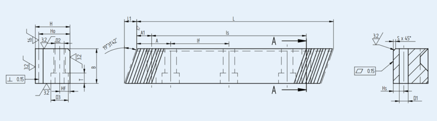 Racks in quality 8 with helical teeth drilled and milled surfaces - Zanatta